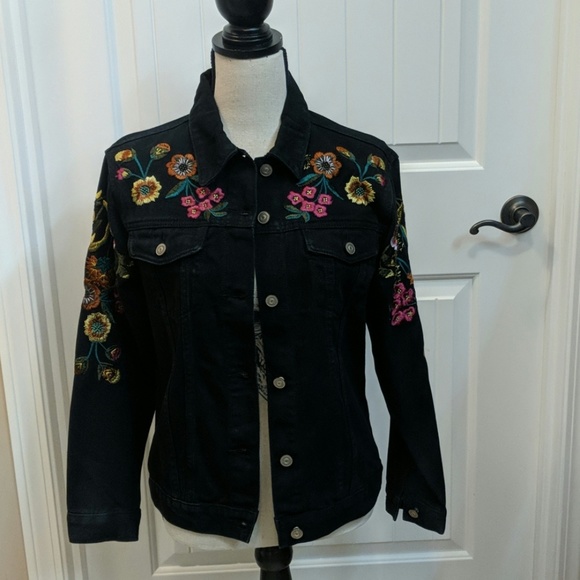 Gianni Bini | Jackets & Coats | Nwt Gianni Bini Embroidered Black Denim ...